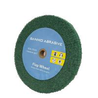 China Green Non-woven Abrasive Pad 150mm with 13mm Thickness for Polishing Steel and Stainless Steel for sale