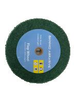 China Green Non-woven Abrasive Pad 150mm with 13mm Thickness for Polishing Steel and Stainless Steel for sale
