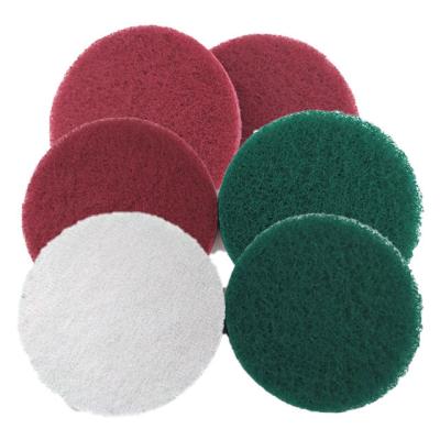 China Nylon Scouring Pad Medium Hardness 8mm Thick Hook Loop Abrasive Disc OEM Sanders Polishing Grinding Cleaning for sale