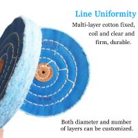 China 6 inch*50 layer Blue Color Buffing Wheel Polishing Jewelry Extra Abrasion Resistant for Denim Polishing for sale
