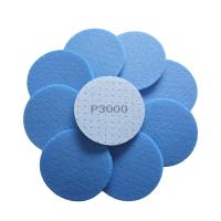China High Density Blue Round Sponge Abrasive Disc Anti Clog Sponge Sand Pad for Car Refinishing Handicraft Fine Sanding for sale