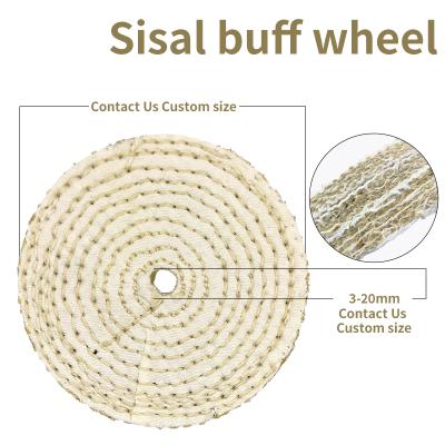 China Natural Fiber Sisal Wheel Heavy Duty Metal Deburring Polishing Wheel for Jewelry Pipe Casting Parts for sale