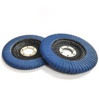China 4.5 Inch Full Cover Blue Zirconia Flap Disc High Durability Abrasive Disc for Stainless Steel Carbon Steel Polishing for sale