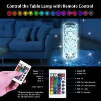 China 16 Colors RGB Rose Crystal Table Lamp With Remote Control Diamond for sale