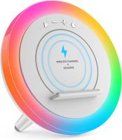 China 10W Multicolor Wireless Charging Night Light With Bluetooth Speaker for sale