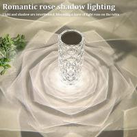 China 16 Colors RGB Rose Crystal Table Lamp With Remote Control Diamond for sale