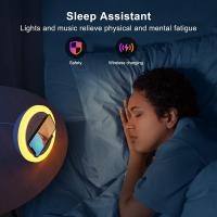 China 10W Multicolor Wireless Charging Night Light With Bluetooth Speaker for sale