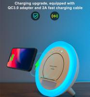 China 10W Multicolor Wireless Charging Night Light With Bluetooth Speaker for sale