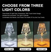 China RGB Touch Control Crystal Desk Light Acrylic Rechargeable Table Lamp Living Room for sale