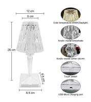 China RGB Touch Control Crystal Desk Light Acrylic Rechargeable Table Lamp Living Room for sale
