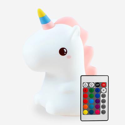 China 9.5cm Bedroom Night Lamp Room Decor SL 01 Unicorn Silicone Light for sale