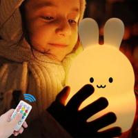 China 0.8W 3000k Bunny Silicone LED Night Light For Easter Gift Nursery for sale
