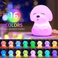 China DC5V 16 Color Red Night Light Silicone Baby Puppy Night Light For Children Gifts for sale