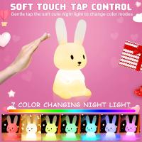 China Bunny Cute 3 Hours 7 Colors Silicone LED Night Light  For Camping Reading for sale