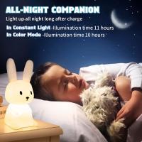 China Bunny Cute 3 Hours 7 Colors Silicone LED Night Light  For Camping Reading for sale