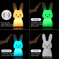 China Bunny Cute 3 Hours 7 Colors Silicone LED Night Light  For Camping Reading for sale