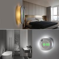 China 4500K Bathroom  Toilet Wardrobe Induction Night Light With Clock for sale