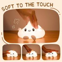 China 3000K Colorful ABS Silicone LED Night Light DC5V Little Cloud Silicone Night Light for sale