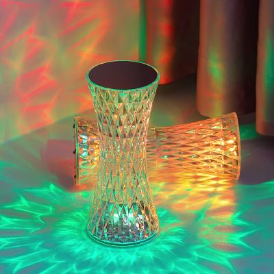 China 19*8*8cm Crystal Desk Lamp 5W Rechargeable 04 Led Crystal Lamp for sale