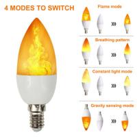 China ABS Flicker Flame Night Light Bulbs 265VAC E14 Flickering Candle Bulb for sale