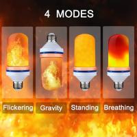 China PC 4 Modes 265VAC Garden Led Flame Light Bulbs 1500K Flame Effect Light Bulb for sale