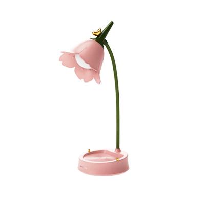 China 125*150*390mm LED Bedside Night Light Office Nordic Flower Led Desk Lamp for sale