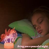 China 2W 170mm 3D LED Night Light Birthday Gift 3D Unicorn Lamp for sale