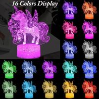 China 2W 170mm 3D LED Night Light Birthday Gift 3D Unicorn Lamp for sale