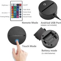 China Gamepad CE Safety 3D LED Night Light Eco Friendly Touch Control Lighting for sale