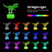 China 36V 3D Dinosaur Lamp 16 Colors Changing Acrylic Plastic Remote Control Lighting for sale
