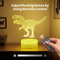 China 36V 3D Dinosaur Lamp 16 Colors Changing Acrylic Plastic Remote Control Lighting for sale