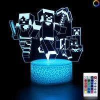 China Acrylic  3D 06 3d Touch Mine Craft Night Light Sandbox Games Gifts for sale