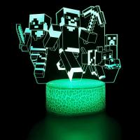 China Acrylic  3D 06 3d Touch Mine Craft Night Light Sandbox Games Gifts for sale
