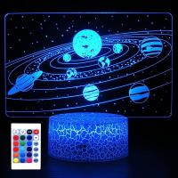 China DC5V 3W 3D LED Night Light 16 Colors Galaxy Night Light Solar System for sale