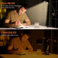 China 48 LEDs 6500K Dormitory USB Desk Lamp Clip On Light With 3 Color Modes for sale