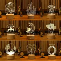 China Dekorasi  Hadiah 3d Night Lamp 18cm Pernikahan 3D Lamp Illusion for sale