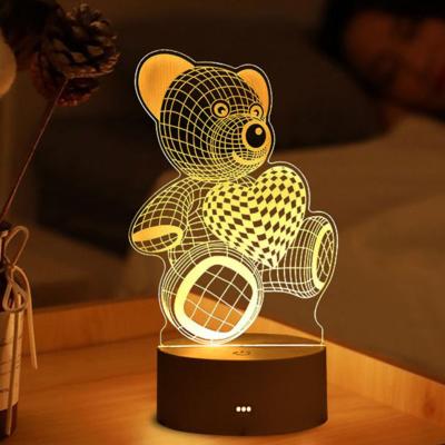 China Dekorasi  Hadiah 3d Night Lamp 18cm Pernikahan 3D Lamp Illusion for sale