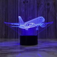 China Usb Smooth Plane 3D Illusion Lamp Black Base Touch Led Night Light for sale