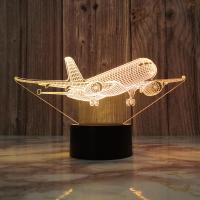 China Usb Smooth Plane 3D Illusion Lamp Black Base Touch Led Night Light for sale