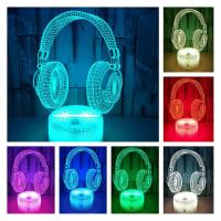 China 7 Or 16 Colors 3D LED Night Light 3W CE 3D Acrylic Night Light With Cracked Base for sale