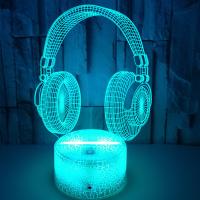 China 7 Or 16 Colors 3D LED Night Light 3W CE 3D Acrylic Night Light With Cracked Base for sale