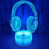 China 7 Or 16 Colors 3D LED Night Light 3W CE 3D Acrylic Night Light With Cracked Base for sale