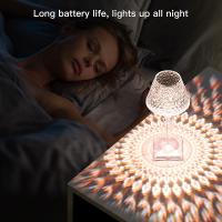China Rechargeable Wineglass Diamond Crystal Table Lamp For Home Office for sale