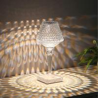 China Rechargeable Wineglass Diamond Crystal Table Lamp For Home Office for sale