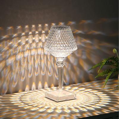 China Rechargeable Wineglass Diamond Crystal Table Lamp For Home Office for sale