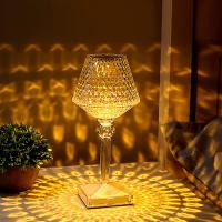 China Rechargeable Wineglass Diamond Crystal Table Lamp For Home Office for sale