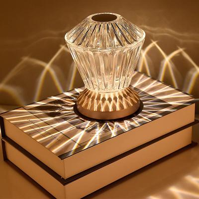 China 5V 2A Crystal Table Lamp 4 Hours Led Warm Light For Bedroom Decoration for sale