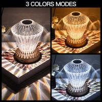 China 5V 2A Crystal Table Lamp 4 Hours Led Warm Light For Bedroom Decoration for sale