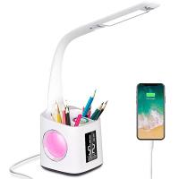 China 256RGB White LED Desk Lamp 13KG Clock Led Calendar Table Lamp For Office for sale