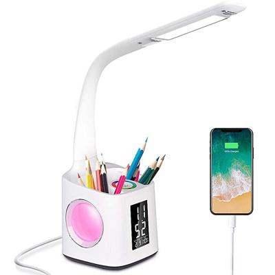 China 256RGB White LED Desk Lamp 13KG Clock Led Calendar Table Lamp For Office for sale